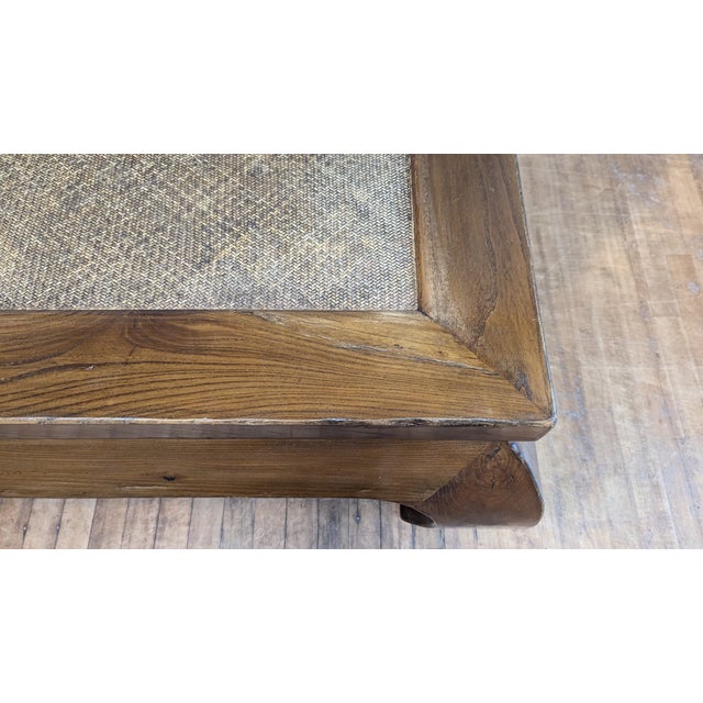 Antique Yumu Wood Rattan Top Low Table | Chairish