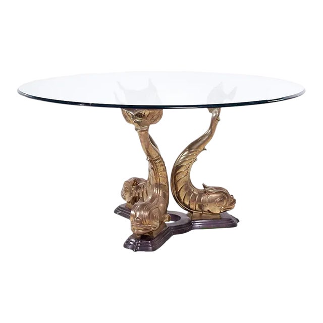 Mid Century Brass Koi Dining Table | Chairish