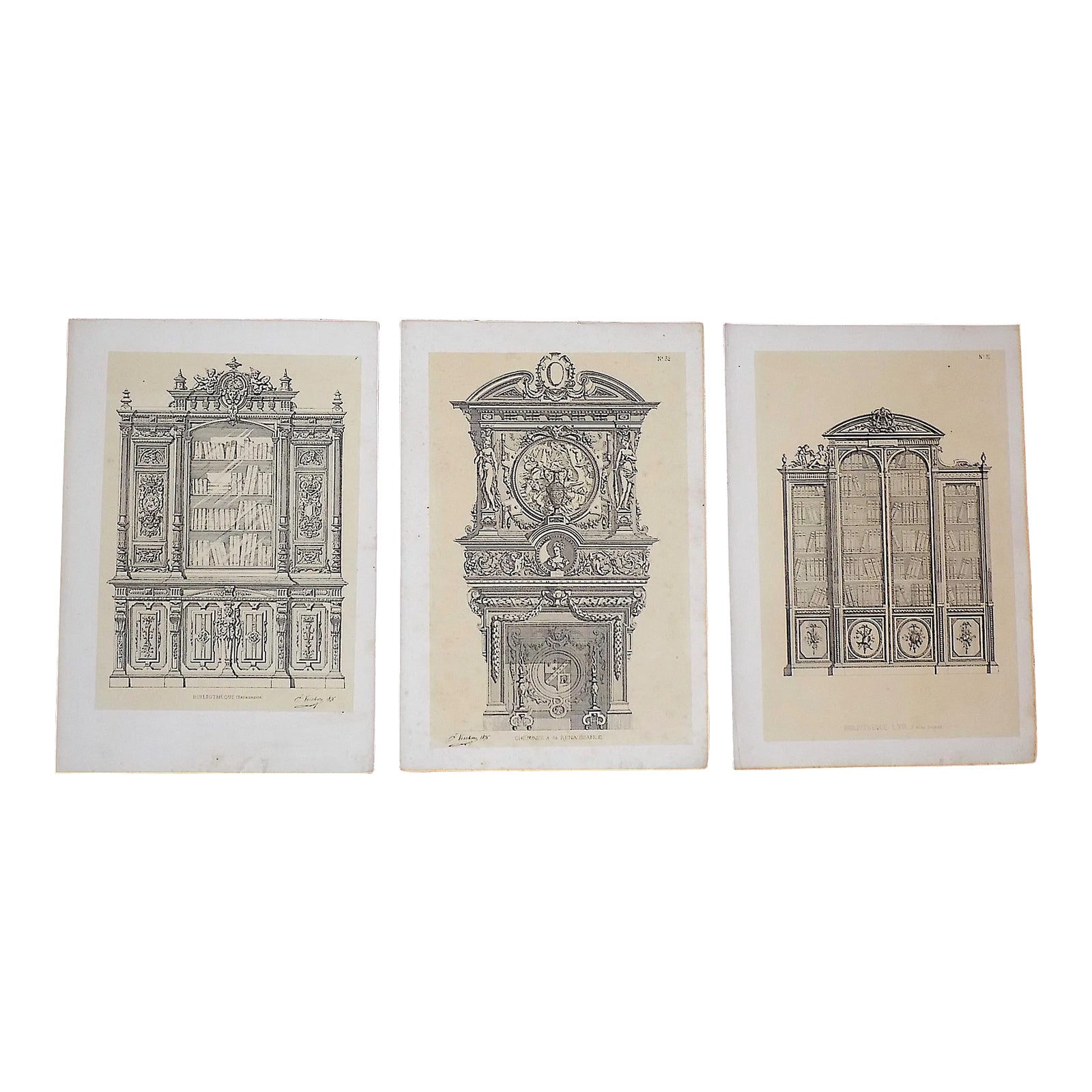 Antique 19th Century French Louis XIII Architectural Imperial Folio ...