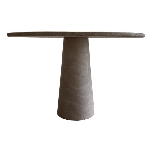 Round Travertine Dining Table | Chairish