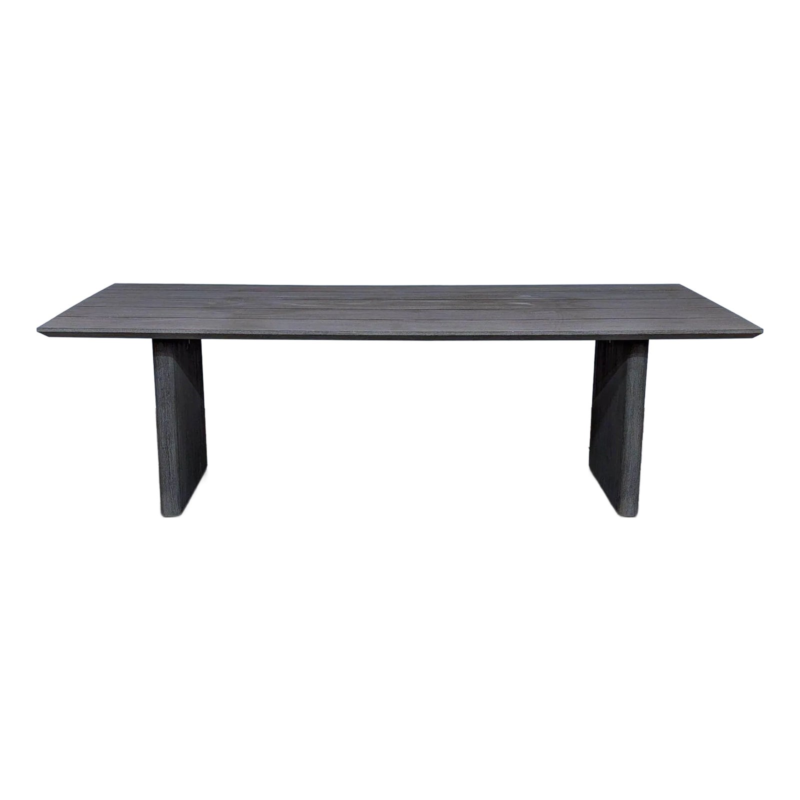 Balmain Modern Weathered Teak Dining Table by Restoration Hardware | Chairish