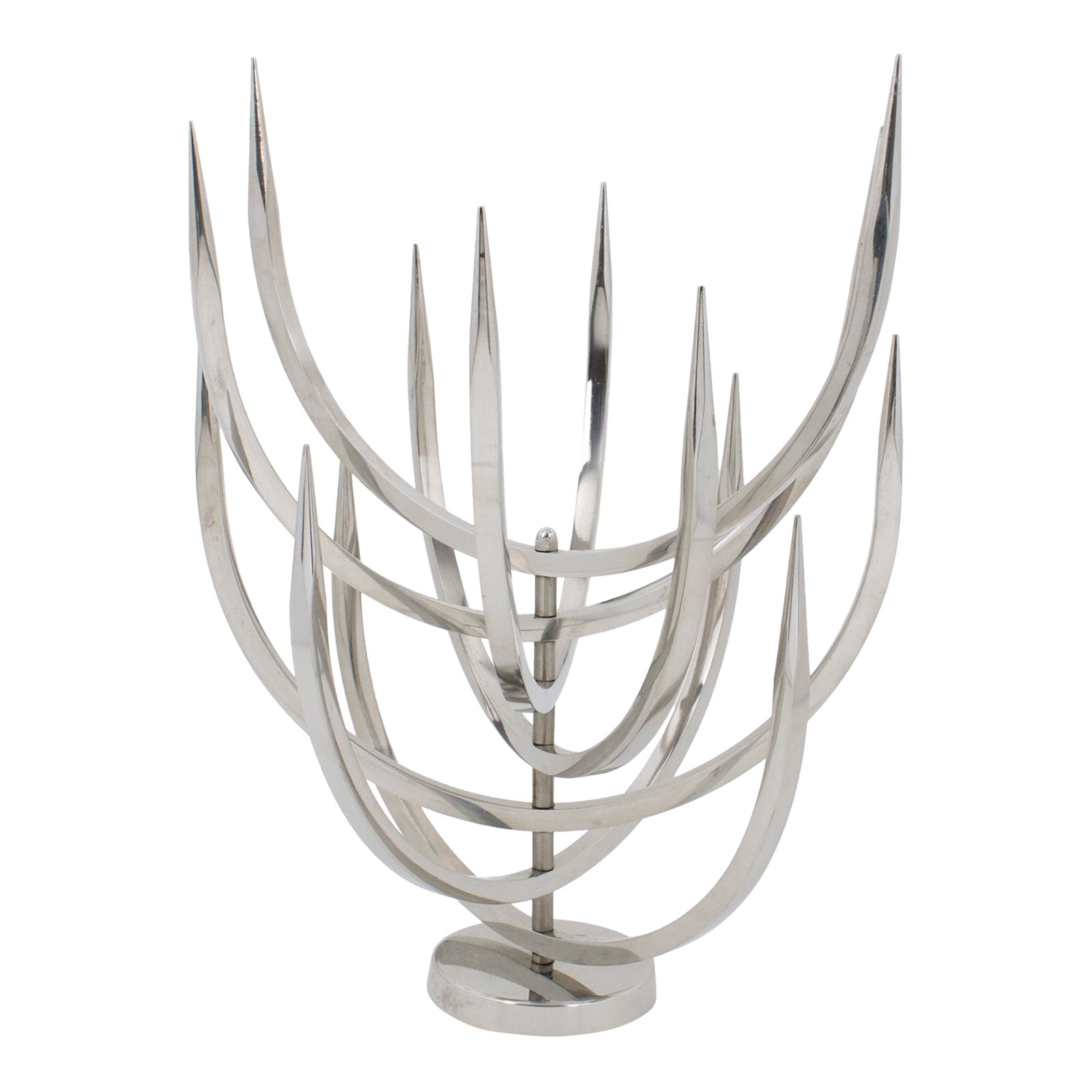 Xavier Feal Brutalist Kinetic Metal Sculpture, Candle Tree, Circa 1970 ...