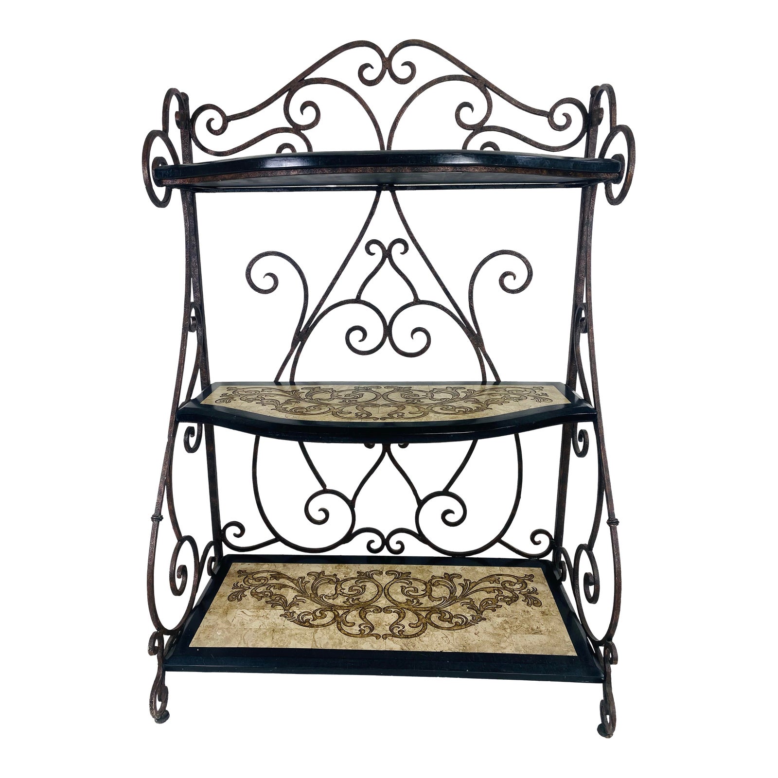 Vintage Tessellated Marble Bakers Rack in the Manner of Maitland Smith ...