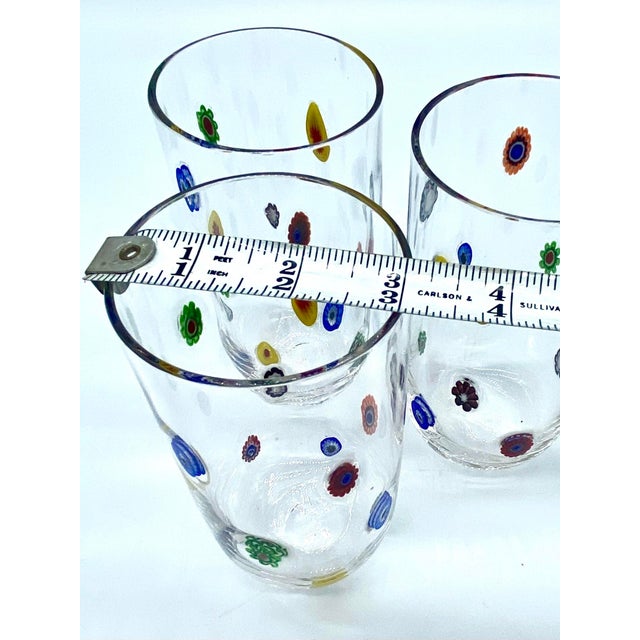 Vintage Leonardo Millefiori Murano Glass Drinking Tumblers - 3 | Chairish