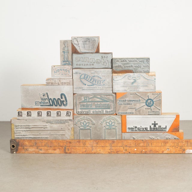 Collection of 15 Typeset Advertising Print Blocks, C.1940 | Chairish