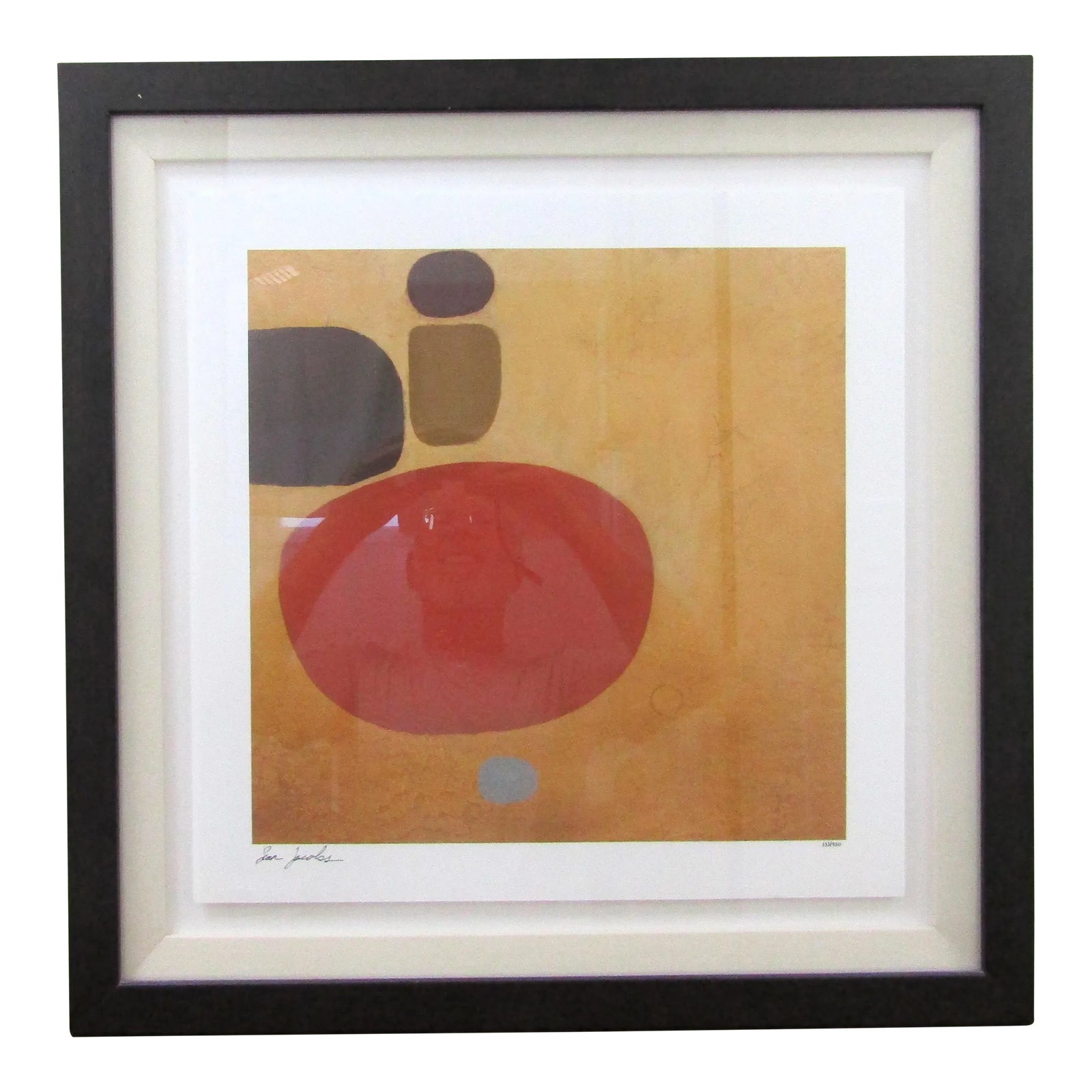 Sean Jacobs "Commune Xi" Lithograph 393/950 Framed Behind Glass Coa on ...
