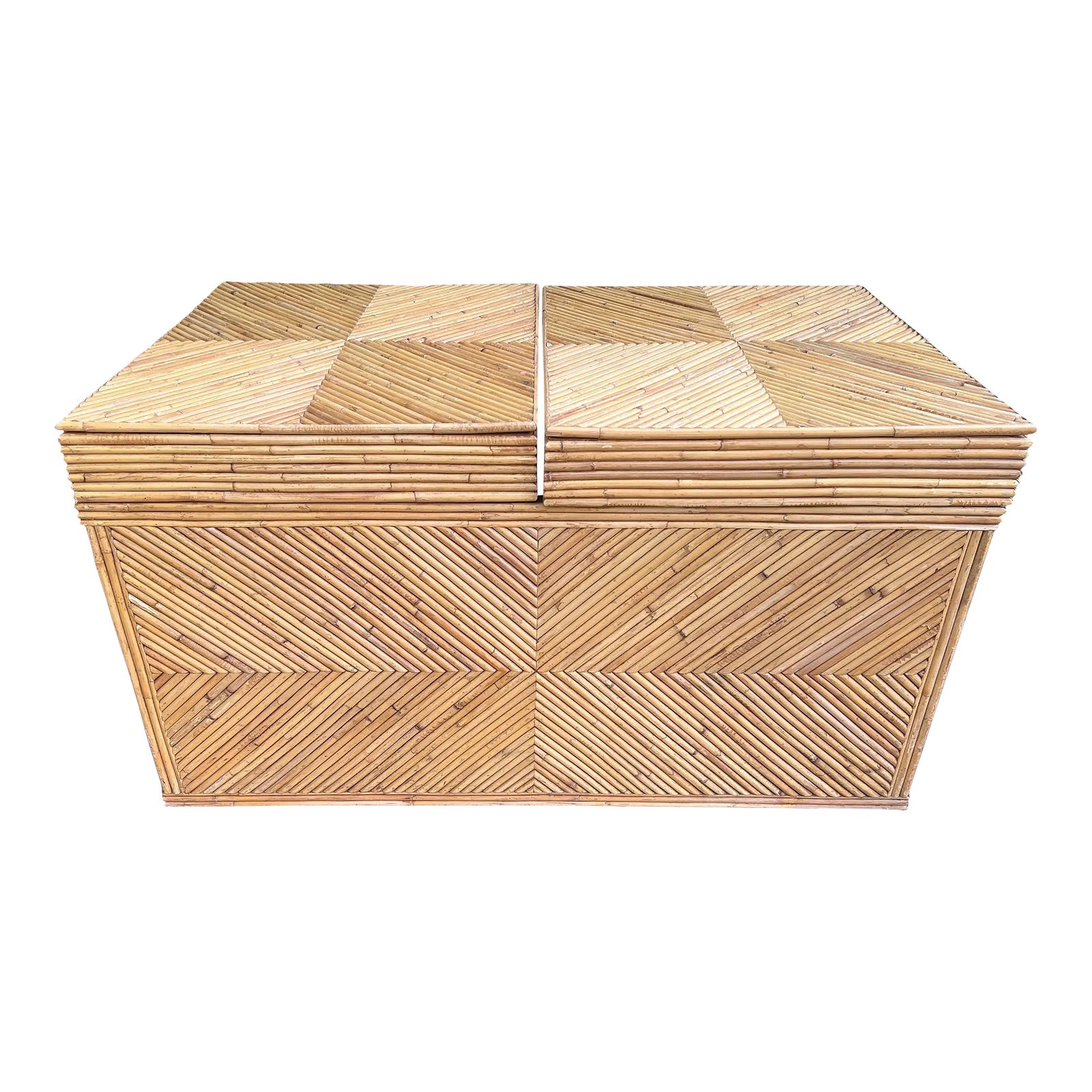 Vintage Bamboo Storage Chest | Chairish