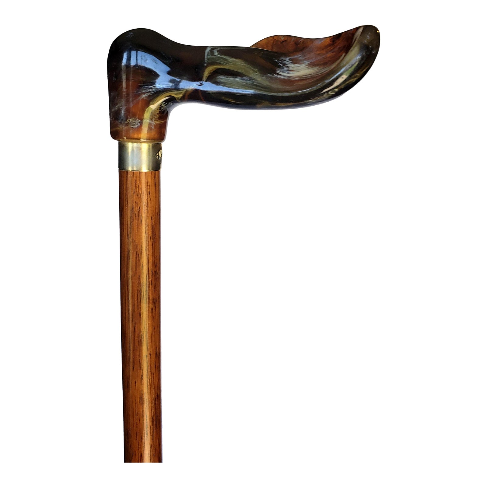 Vintage Harvey Wooden Acrylic Left Hand Cane Walking Stick | Chairish