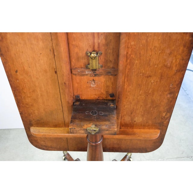 19th Century Antique Regency Tilt Top Table With Wheeled Base | Chairish