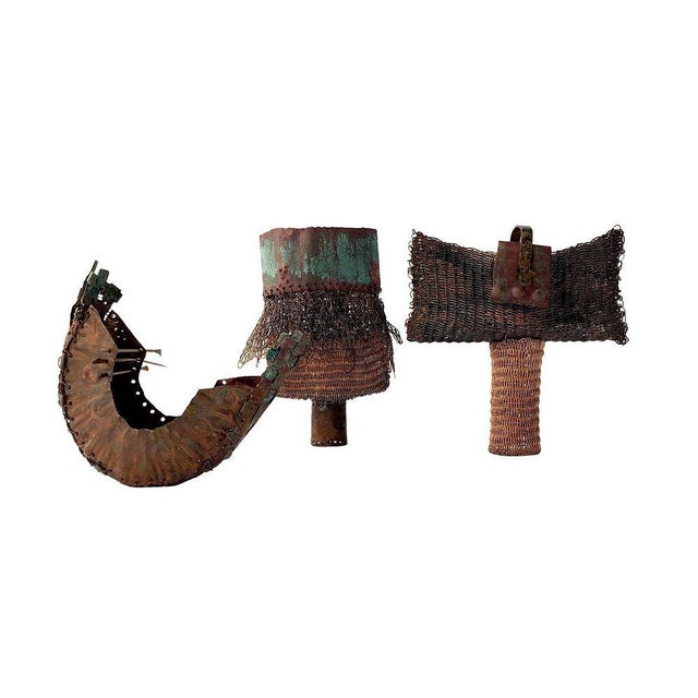 Kieta Jackson Woven Copper Metal Textile Sculptural Forms - Set of 3 ...