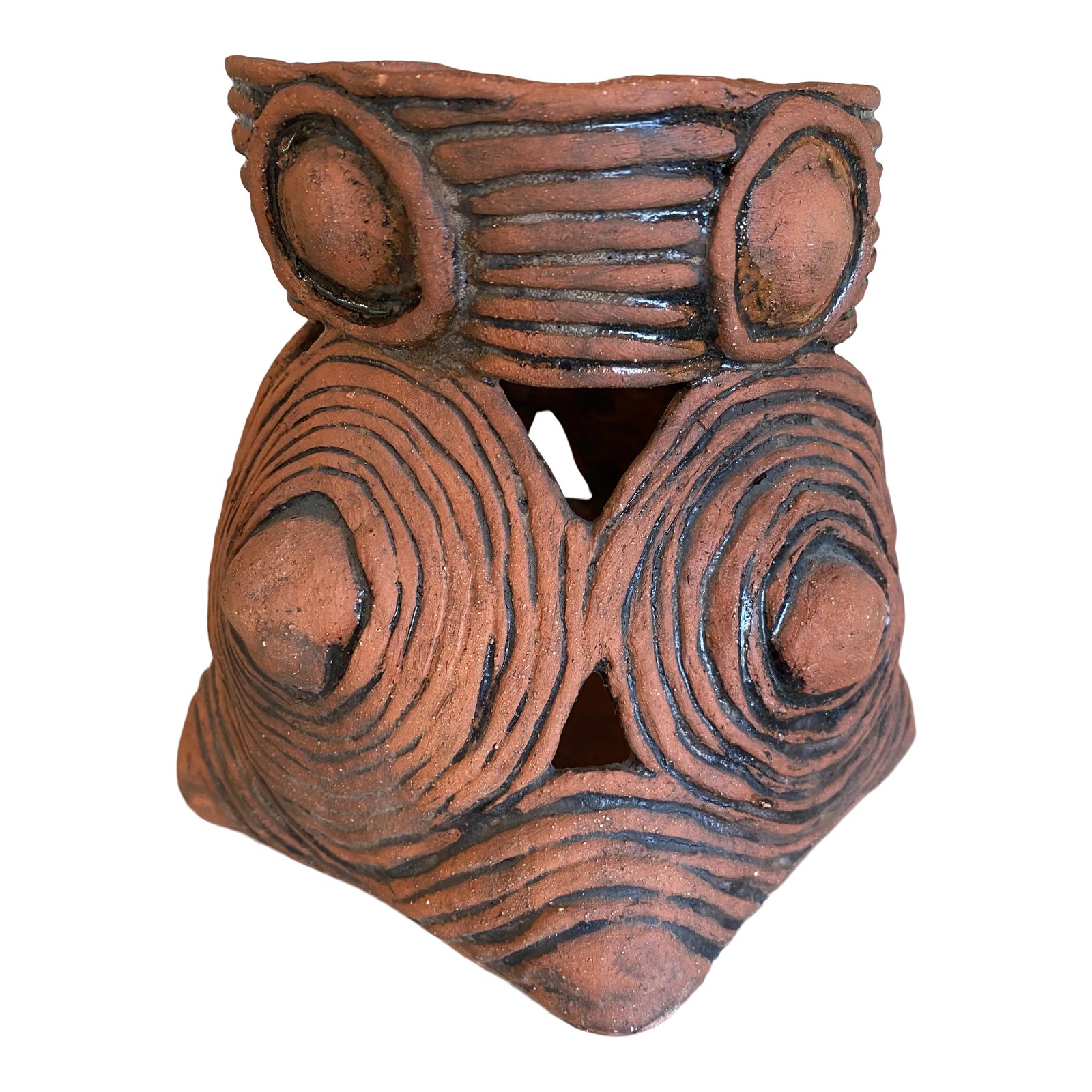1970’s Studio Pottery Pierced Vessel | Chairish
