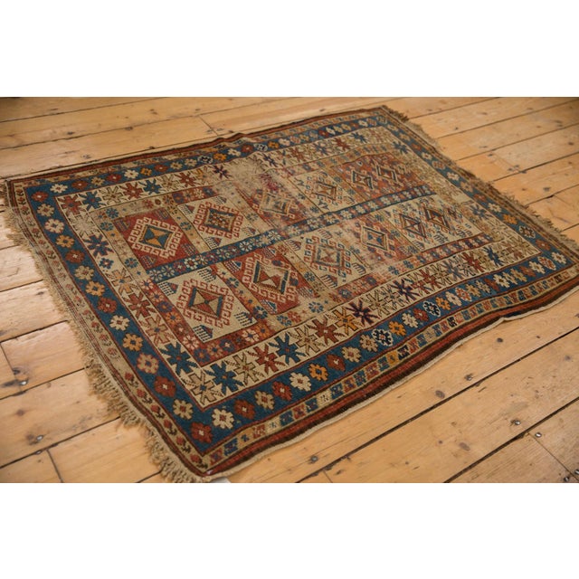 Antique Caucasian Square Rug - 3'4" X 4'5" | Chairish