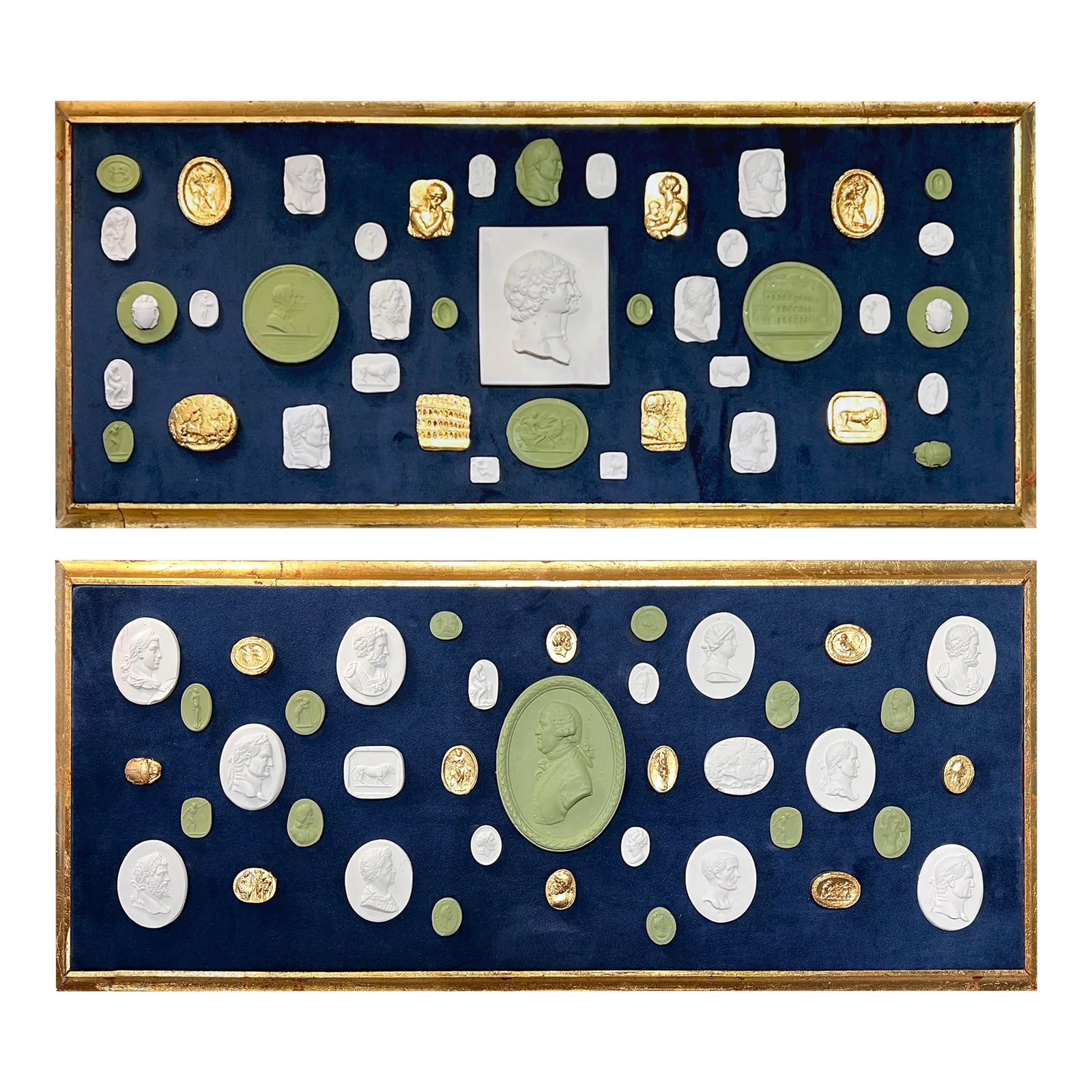 Pair of Grand Tour Revival Adams Style Gilt & Plaster Intaglio in ...