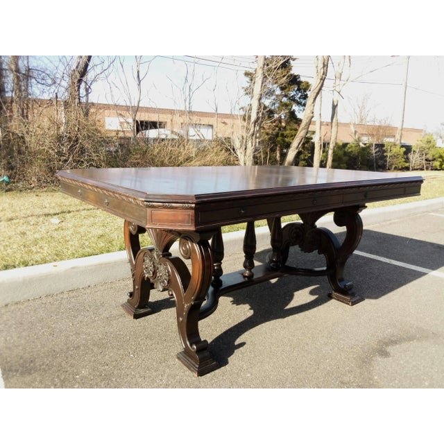 Jacobean Antique Rockford Walnut Trestle Dining Table on Sale $999 Read ...