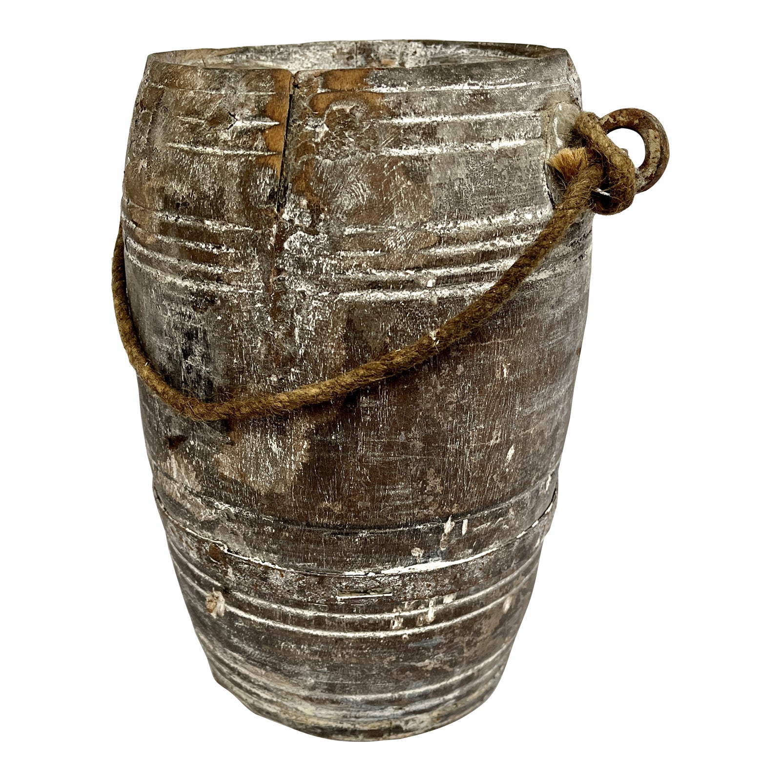 Vintage Handcrafted Turned Wood Butter Bucket/Vase | Chairish