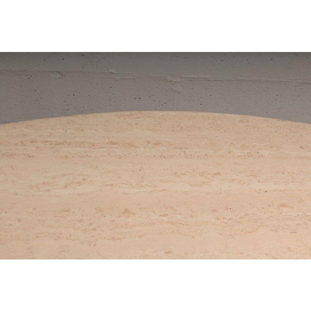 1970s Vintage Italian Angelo Mangiarotti Travertine Marble Oval Dining ...