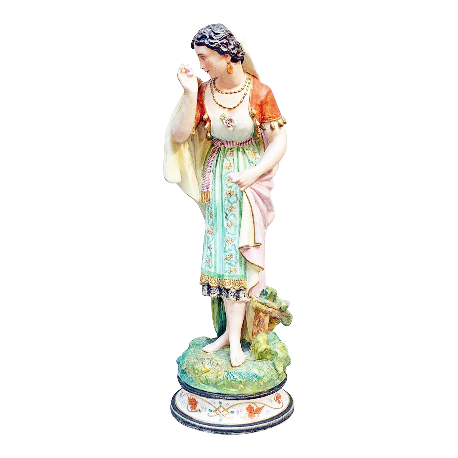 Early 20th Century Bisque-Porcelain Gypsy-Girl Figurine | Chairish