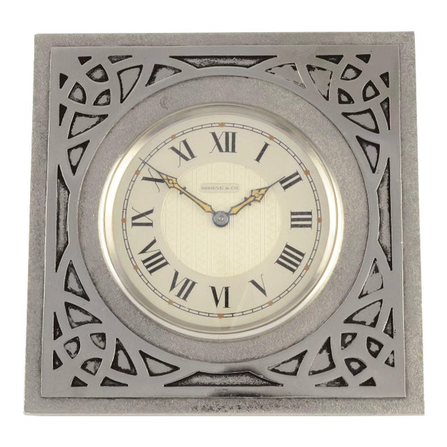 1930s Shreve & Co Swiss Arts and Crafts Travel Alarm Clock | Chairish