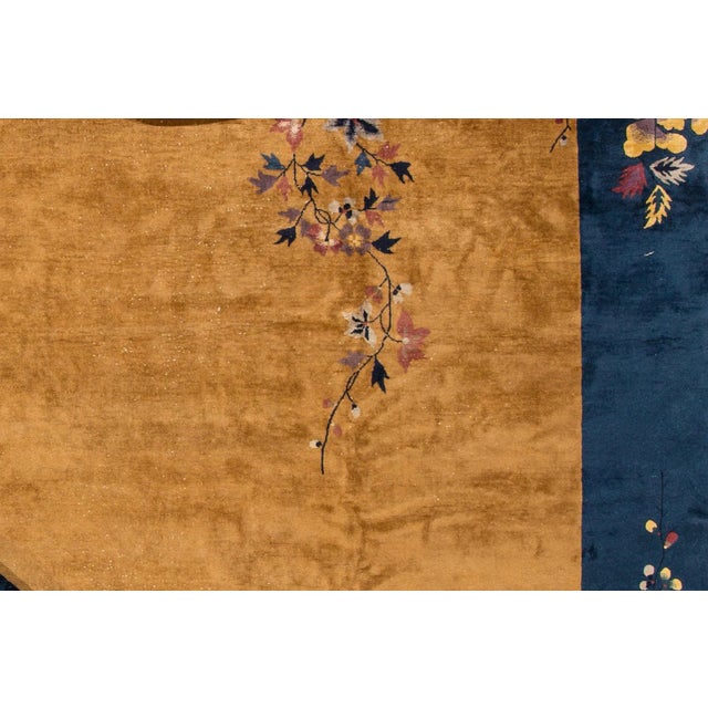 Large Antique Goldenrod Chinese Art Deco Wool Rug 12 Ft X 17 Ft 7 In ...