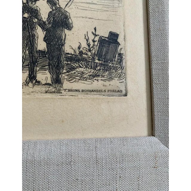 1930s Chrix Dahl Norwegian Etchings, Framed - a Pair | Chairish