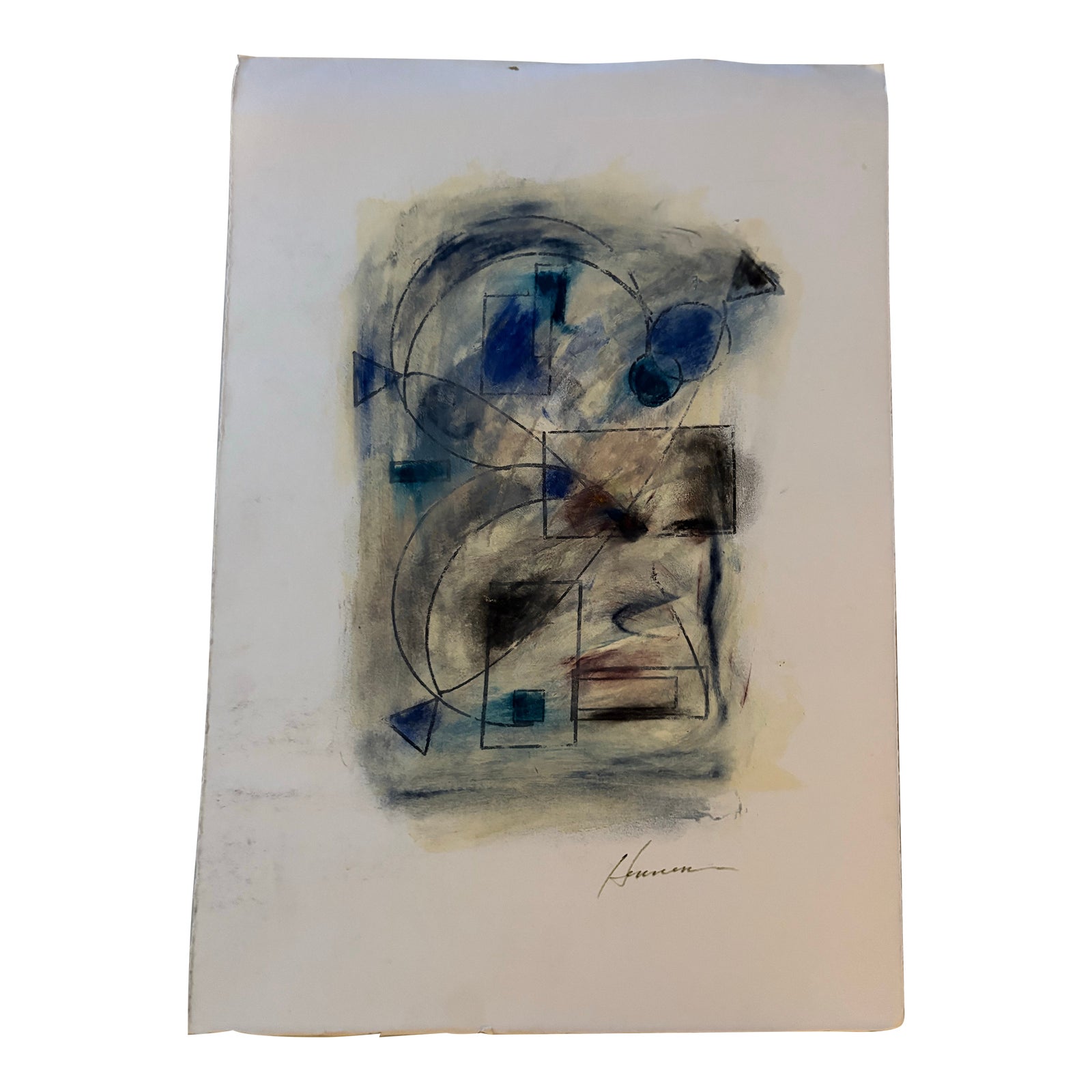 Original Abstract Painting on Italian Rag Paper by Artist Kathyrn ...
