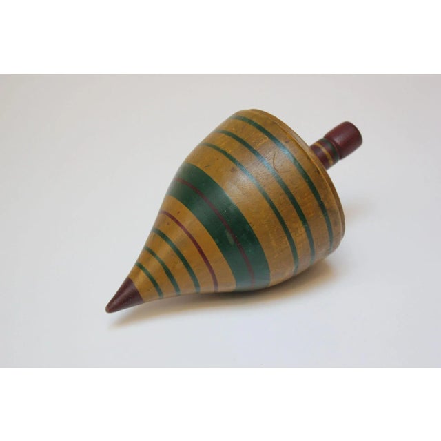 Antique Folk Art Painted Spinning Top Toy | Chairish