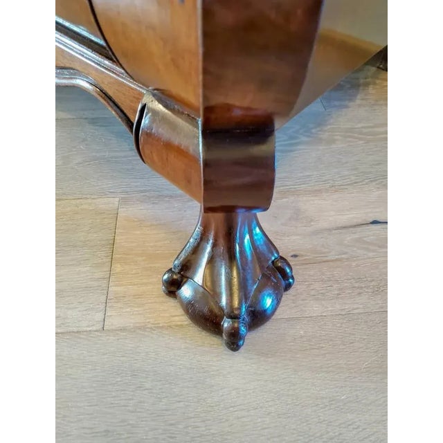 Antique French Mahogany Walnut Burl Bombe Low Commode | Chairish