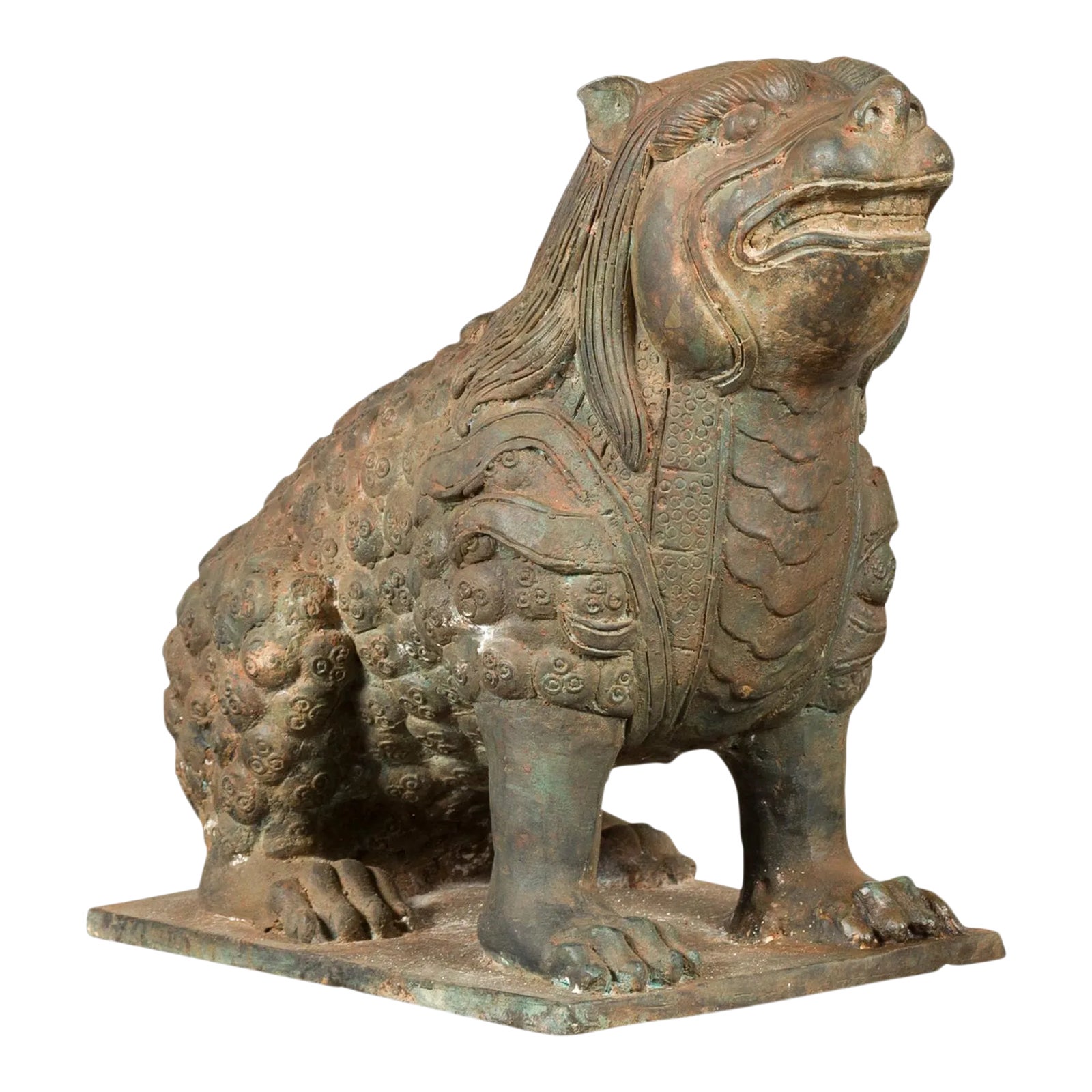 Mid 20th Century Vintage Bronze Mythical Boar Animal Sculpture on ...