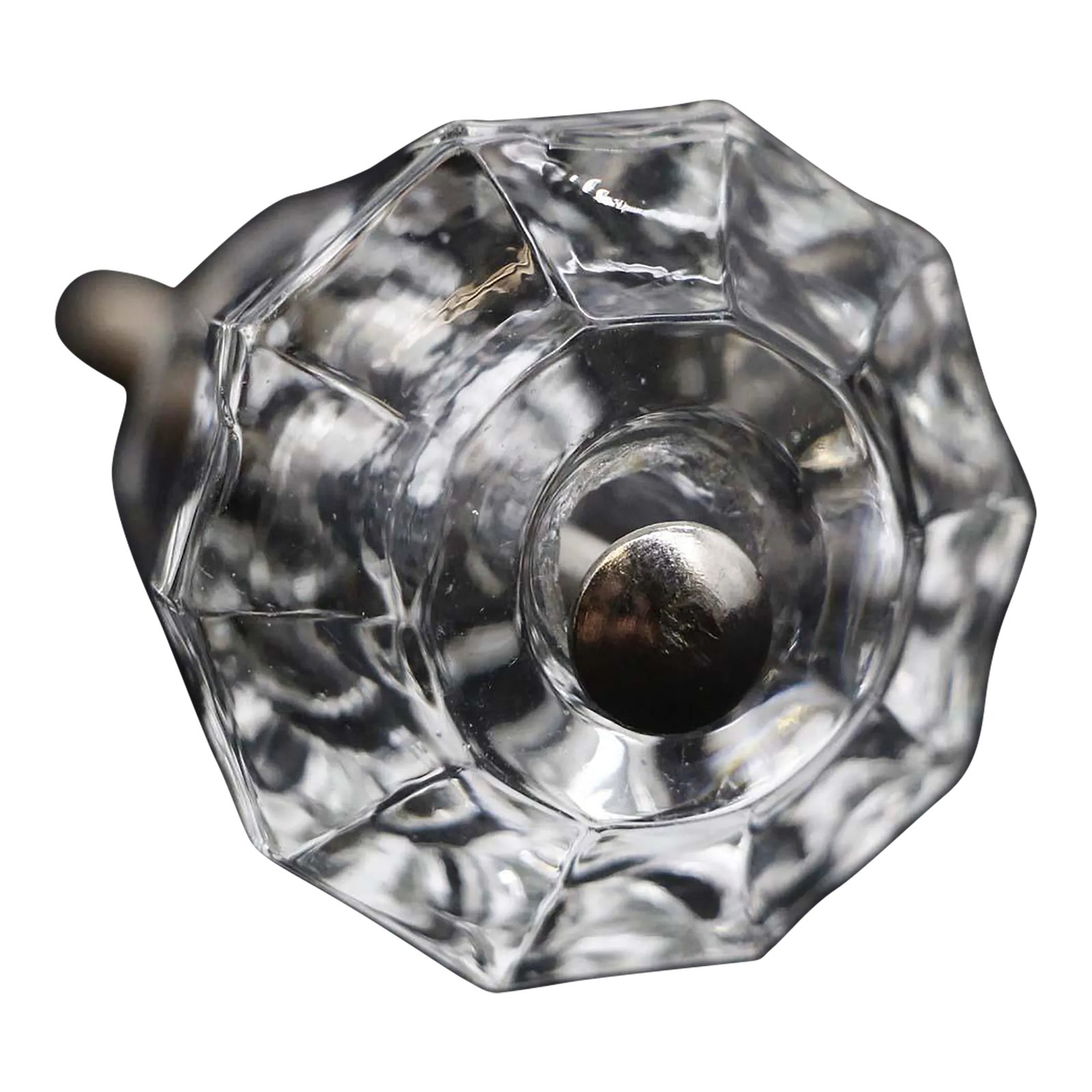 Vintage 1.25 In. Fluted Clear Glass Drawer Cabinet Knob | Chairish
