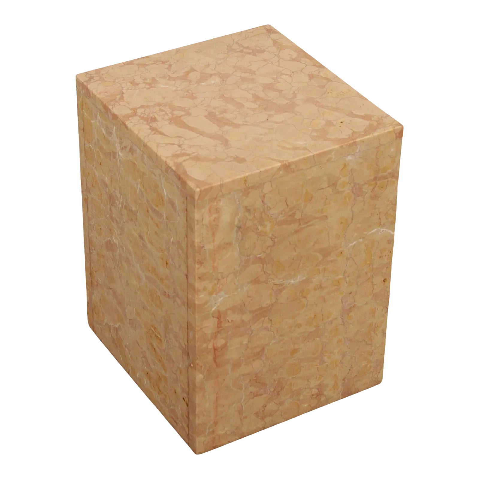 Postmodern Style Studio Crafted Marble Pedestal or End Table | Chairish