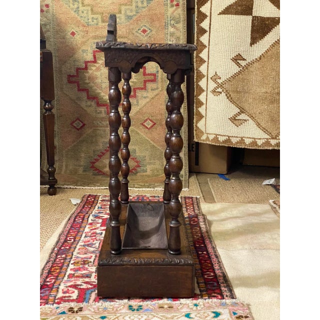 Antique Circa 1860 English Bobbin Twist Carved Stick Stand | Chairish