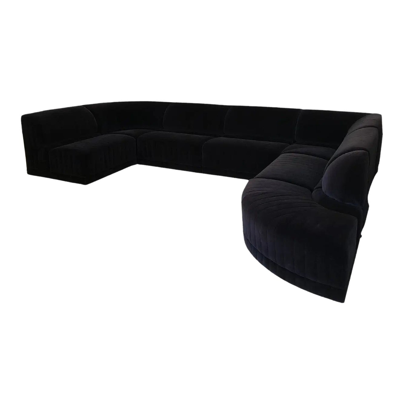 Modular Serpentine 7 Piece Roche Bobois Dark Midnight Blue Velvet ...