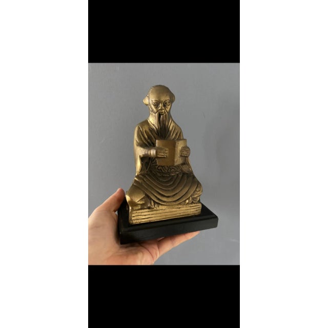 1930s Brass Chinese Elderly Man Sculpture | Chairish