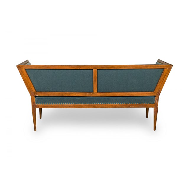 Italian Neo-Classic Blue Velvet Settee | Chairish