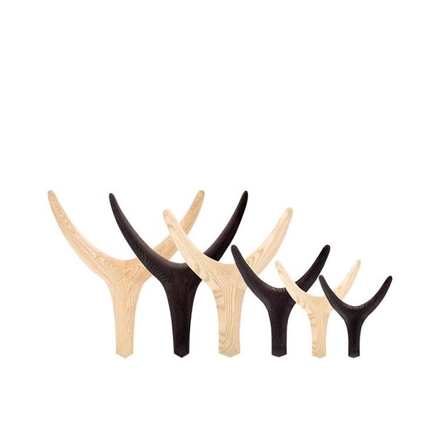 Medium Nguni Head Black Iroko, Animal Head Wall Sculpture, Grey | Chairish