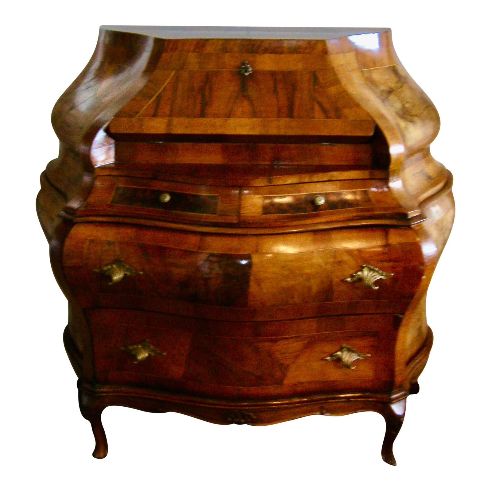 Late 18th Century Antique Italian Rococo Bombe Secretary | Chairish