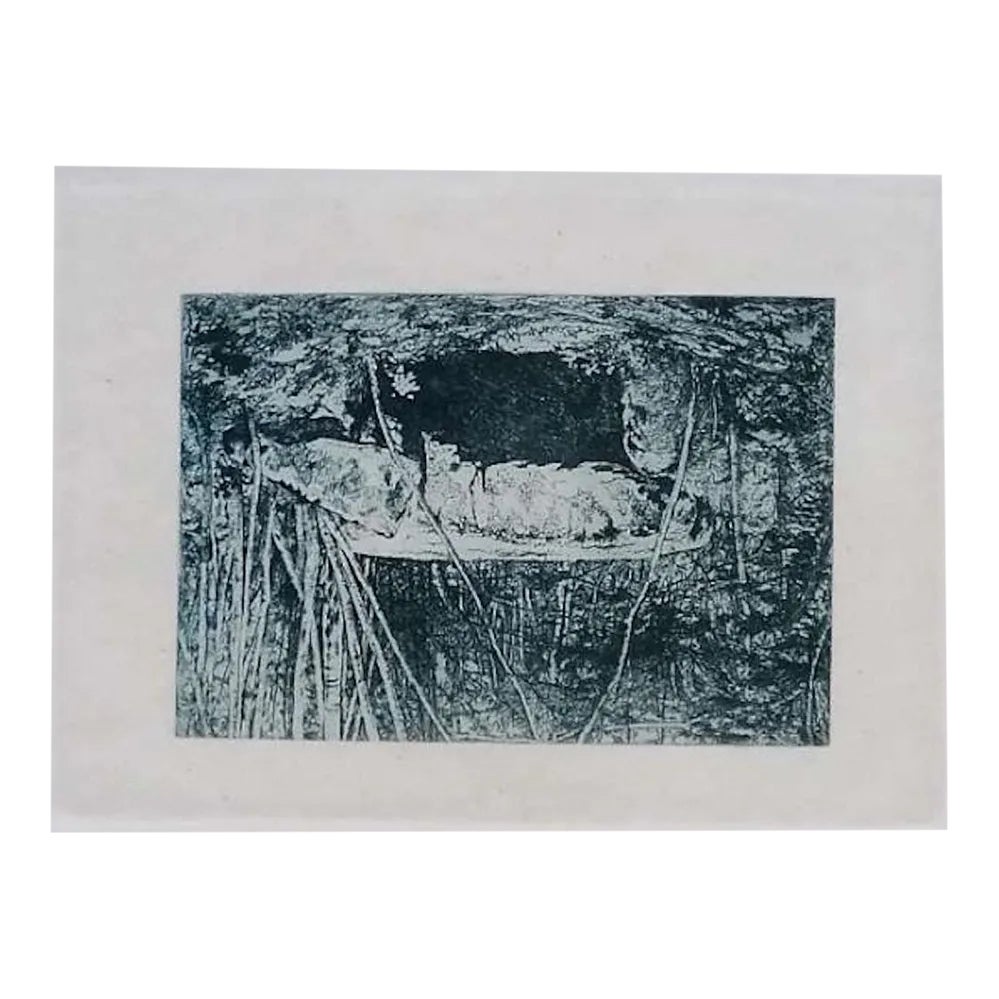 Luca Beltrami - Fontainebleau Forest - Original Etching - 1877 | Chairish