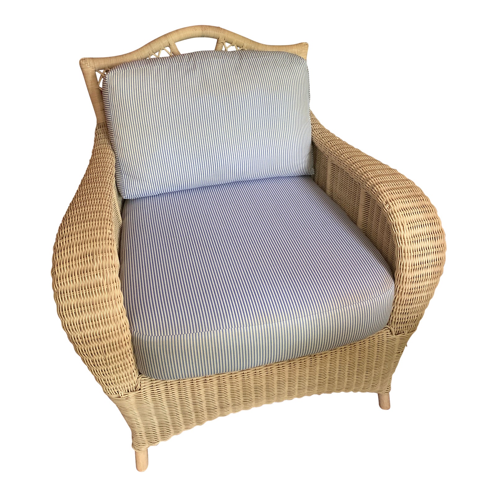 Ficks Reed Woven Wicker Indoor Lounge Chair | Chairish