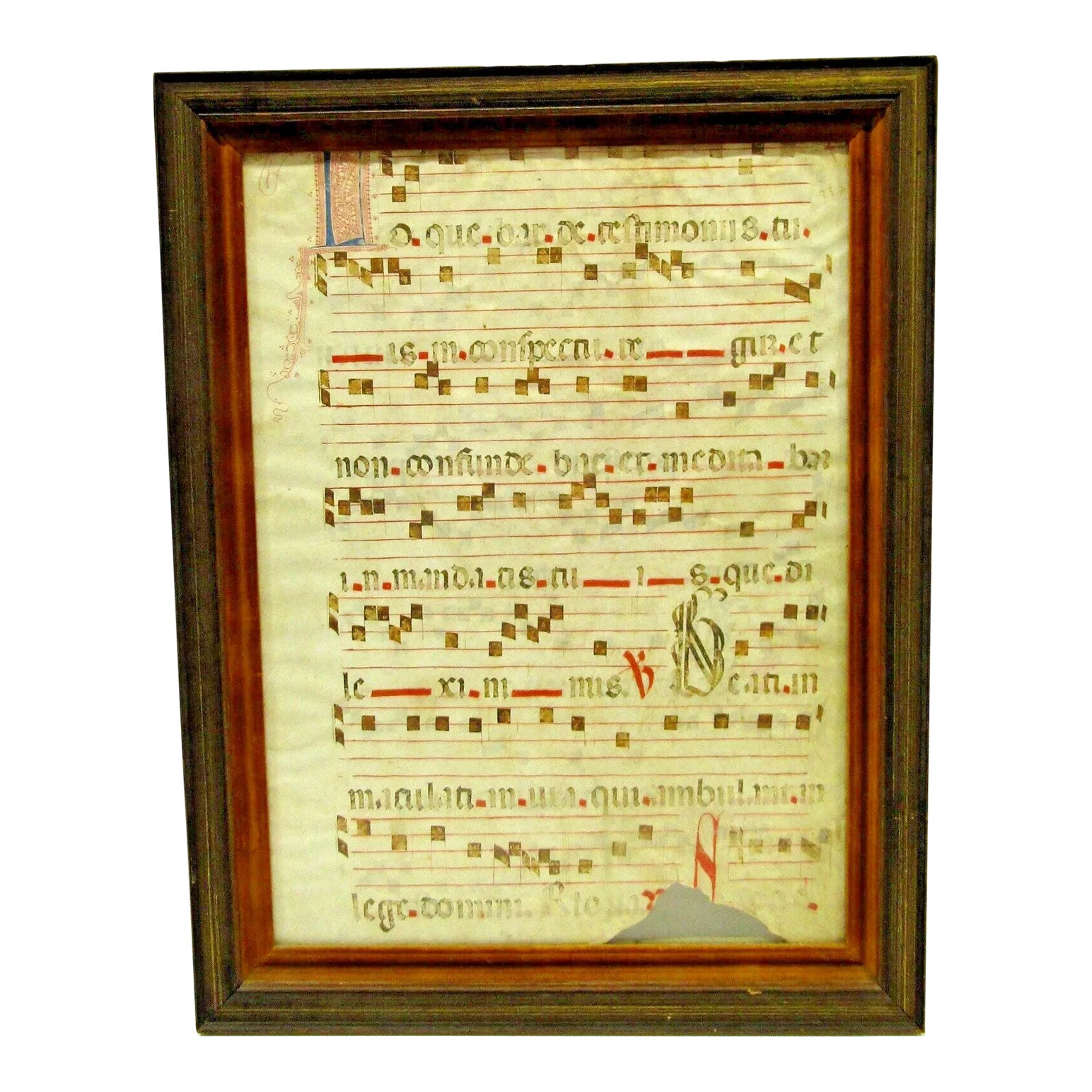 Early 17th Century Sheet Music Framed Under Glass Double-Sided ...