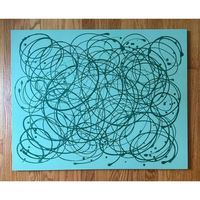 Erin Simon Original “Imperfections” “Green on Green” Abstract Painting ...