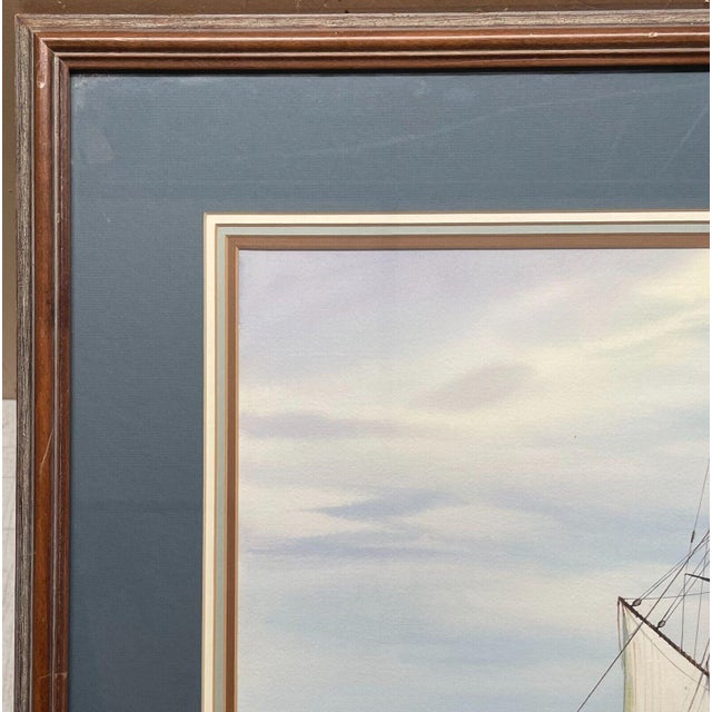 Vintage Original Jack Richard Wemp 'sailboats Boats in Mystic Harbor ...