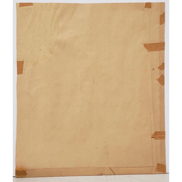 Vintage Charcoal Portrait on Paper C.1930s | Chairish