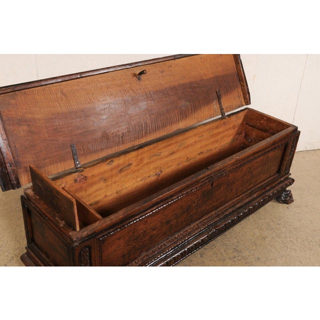 18th Century Italian Wooden Cassone on Paw Feet | Chairish
