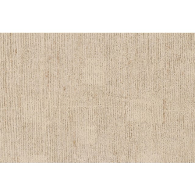 Rug & Kilim’s Modern Textural Rug in Beige and Cream With Ribbed ...