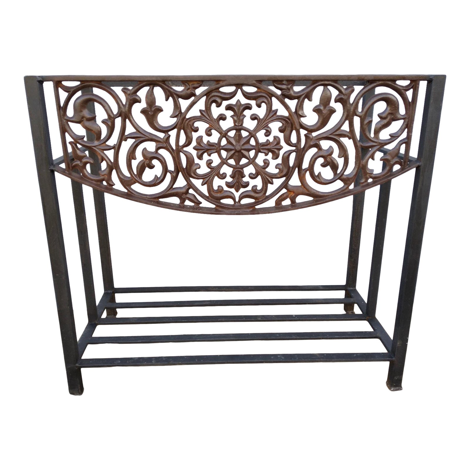 Architectural Cast Iron Console Table | Chairish