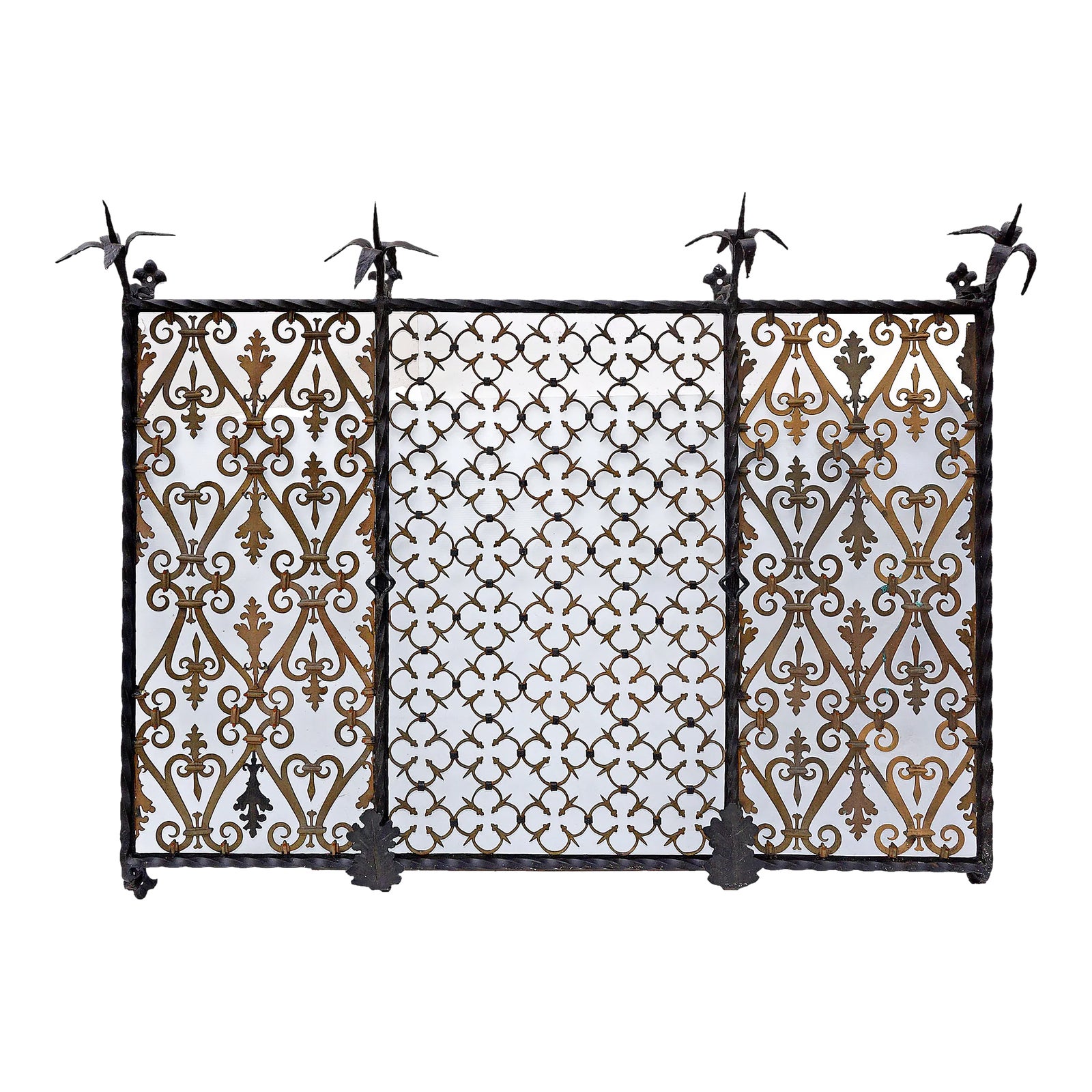 Antique Decorative Wrought Iron Window Panel | Chairish