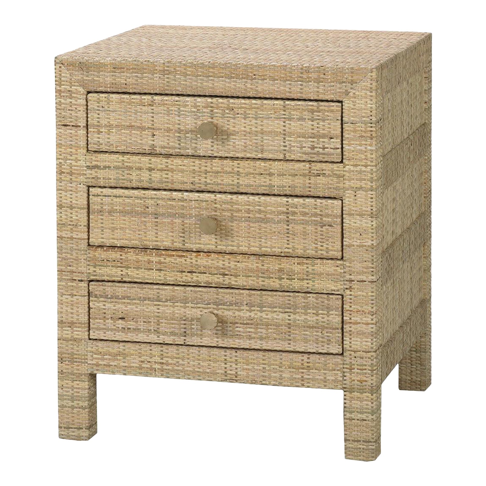 Natural Rattan Bedside Table | Chairish