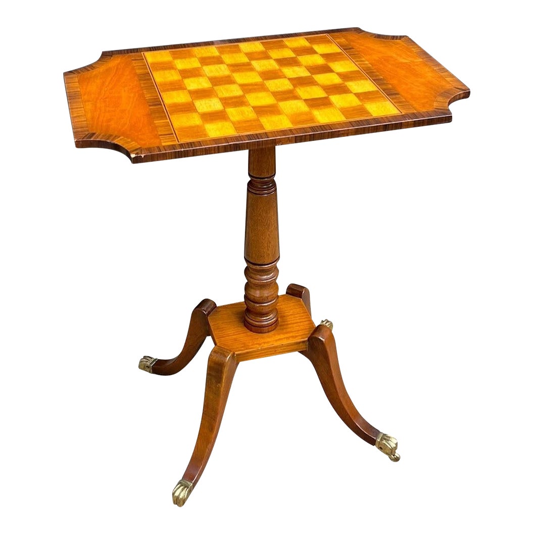 English Walnut & Satinwood Games Table | Chairish