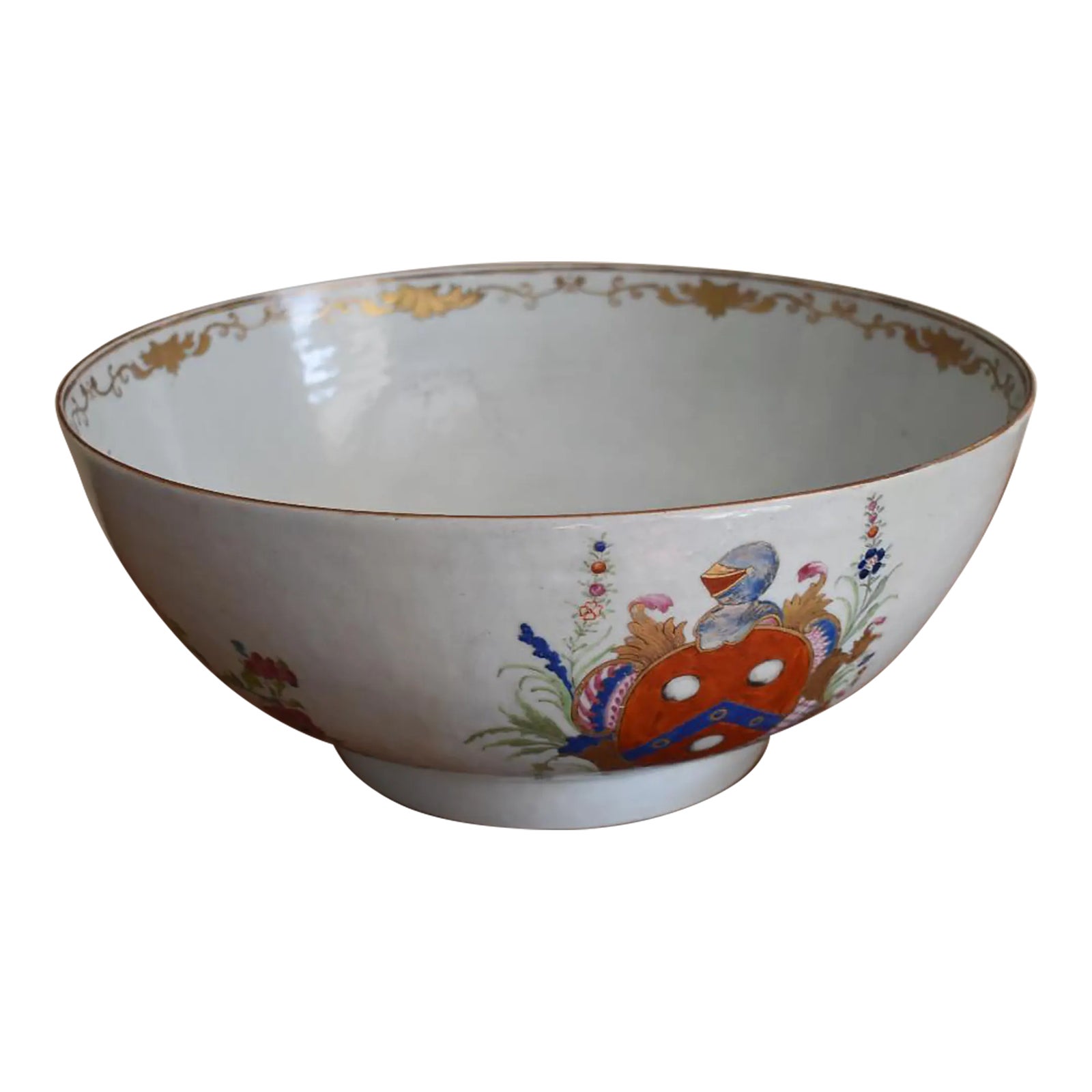 Late 18th Century Chinese Export Punch Bowl | Chairish
