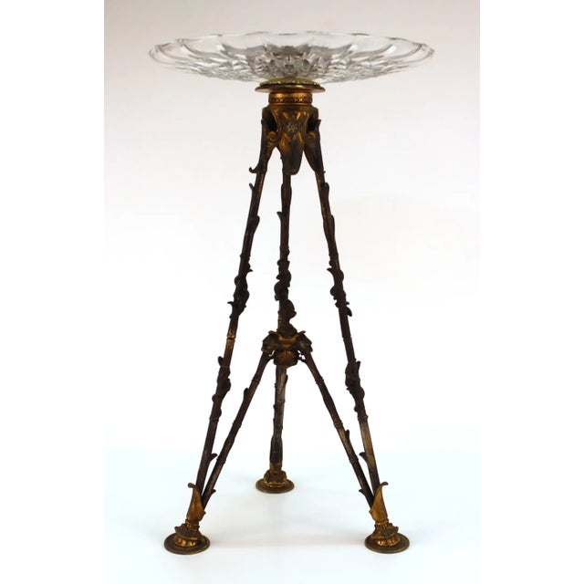 Pair of French Victorian Pastry Holders on Tripod Bronze Bases and Val ...